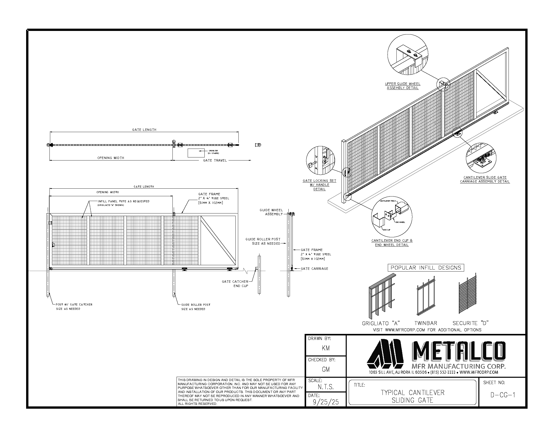 Gate System CAD Drawings | METALCO Fence and Railing Systems