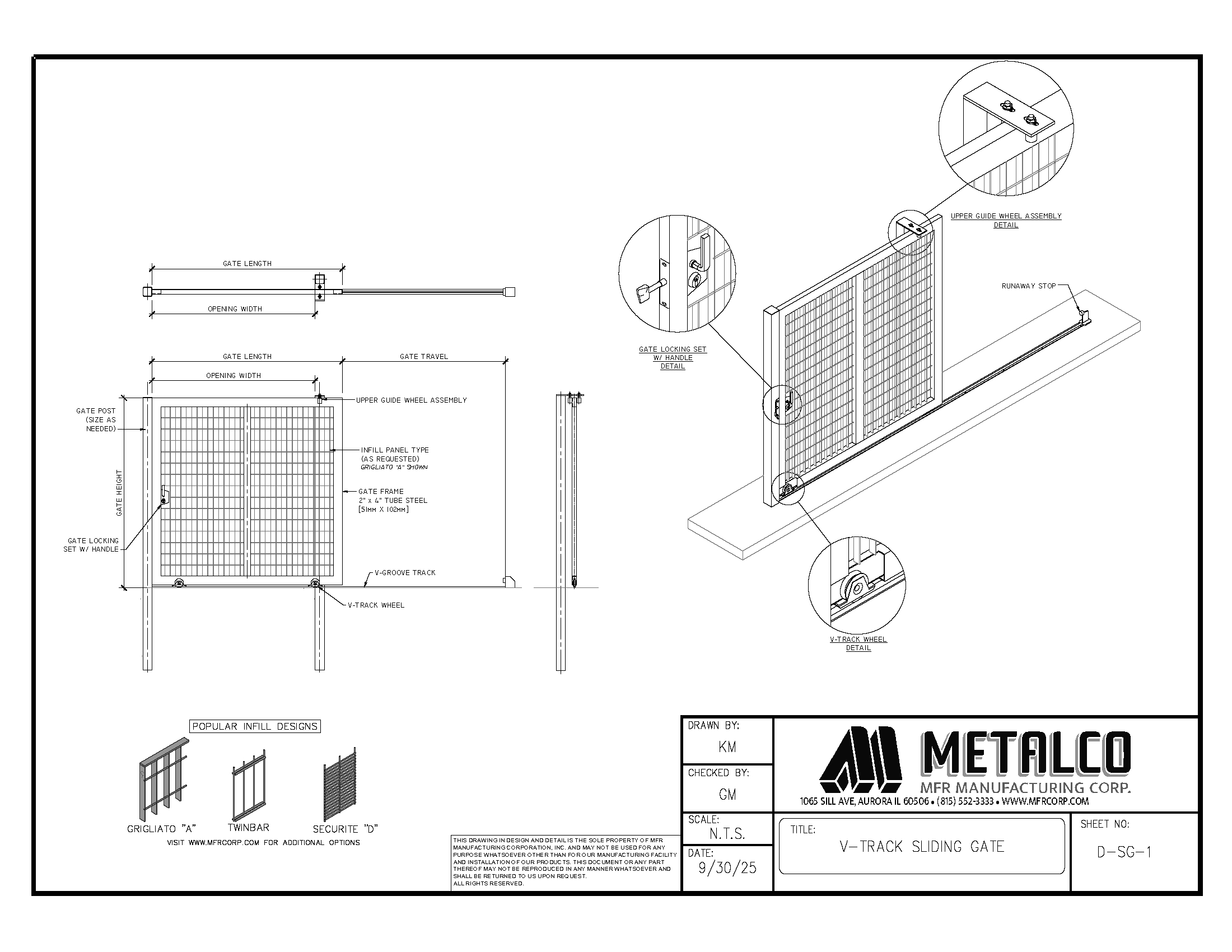 Gate System CAD Drawings | METALCO Fence and Railing Systems